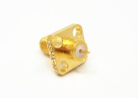 China Aerospace 4 Hole Gold Plated Mini 30GHz SMA RF Connector for sale