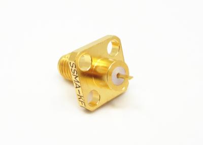 China Aerospace 4 Hole Gold Plated Mini 30GHz SMA RF Connector for sale