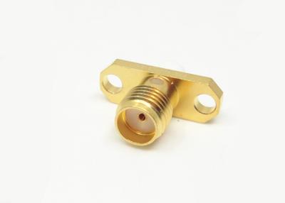 China Jack Female 2 Holes Flange Mount RoHS SMA RF Connector for sale