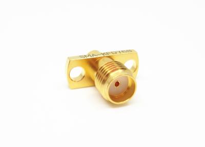 China 2 Holes Flange Mount Straight 50Ohm SMA Female Connector for sale