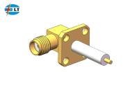 China 50Ohm Female Socket 4 Holes Flange Right Angle SMA RF Adapter for sale