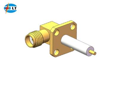 China 50Ohm Female Socket 4 Holes Flange Right Angle SMA RF Adapter for sale