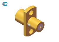 China Gold Plated 2 Holes Flange Mount SMP RF Male Coax Connector for sale