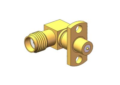 China Microwave 0.3dB SMA RF Connector SMA Female Right Angle Connector for sale
