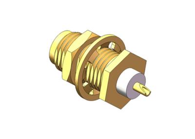 China Gold Plated 50Ohm Female Bulkhead SMA RF Connector PTFE Insulator for sale