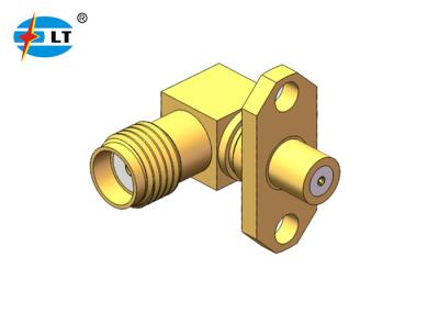 China 50Ohm SMA Female Jack Connector Flange Mount Right Angle with Receptacle for sale