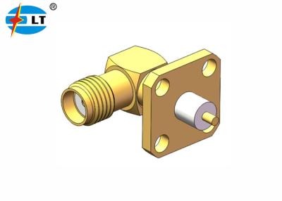China 50Ohm Gold Plated SMA 4 Holes Flange SMA Receptacle Connector for sale