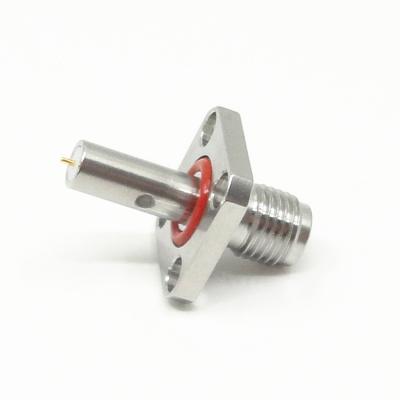China 4 Holes Flange Mount Female SMA RF Connector Hermetically Sealed for sale