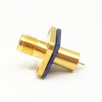 China Hermetic Glass Insulator Feedthrough Seal SMA Female Connector Four Hole Mount for sale