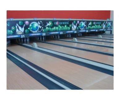 China Latest Design Synthetic Bowling Lane In Various Glow Patterns 4*12' for sale