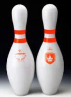 China Polyurethane Bowling Pin Set Sturdy and Durable with Stable Bottom Heavy Design for sale