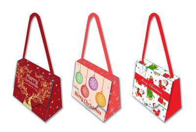China Custom Christmas Gift Bags 300 GSM with Herringbone Cotton Handle - 3,000 MOQ & 3M Monthly Capacity for sale