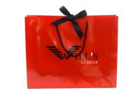 China Custom Red Paper Bags with Logo - 80g-350g Material Options, Various Handle Types for Promotional Packaging for sale