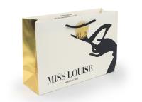 China Custom Gold Hot Stamping Paper Bags with Rope Handles - 3000 MOQ & 3M Monthly Capacity - Eco-Friendly Materials for sale
