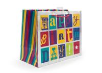 China Custom Sandblasting Alphabet Gift Bags with Colorful Rope Handles - 1000 MOQ, 3M Monthly Capacity, 80-300gsm Paper Options for sale