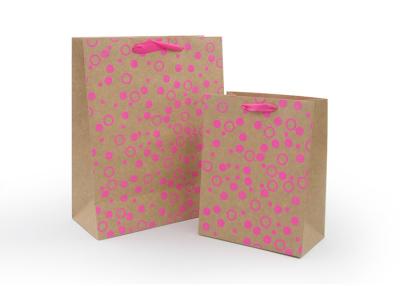 China Custom Recycled Kraft Paper Gift Bags with Grosgrain Handles - 3000 PCS MOQ, 15-25 Day Delivery, Hot Transfer Printing for sale