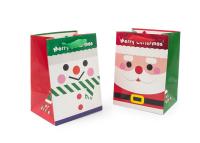 China Custom Full Color Printed Christmas Gift Bags with Glitter - 3,000 MOQ & 3 Million Monthly Capacity - CE Certified for sale