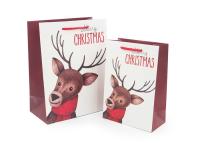 China Custom Christmas Gift Bags with Screen Printing - 3000 MOQ, 80-300gsm Paper Options, 20-25 Day Production for sale