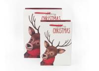 China Custom Christmas Gift Bags with Screen Printing - 3000 MOQ, 80-300gsm Paper Options, 20-25 Day Production for sale