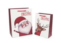 China Custom Christmas Gift Bags with Screen Printing - 3000 MOQ, 80-300gsm Paper Options, 20-25 Day Production for sale