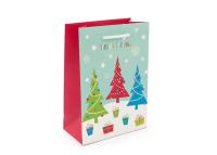 China Custom Christmas Car Pattern Luxury Shopping Bag - 210gsm Art Paper with Cotton PP Handle for sale