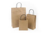 China Reusable Luxury Christmas Packaging , Natural Brown Christmas Gift Bags for sale