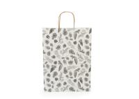 China Luxury Die - Cut Silver Christmas Gift Bags With Twisted Handles OEM Service for sale