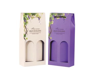 China Custom Two Window Wine Bottle Gift Box - 3000pcs MOQ with 350gsm Artboard Material Options for sale