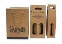 China Custom Two Window Wine Bottle Gift Box - 3000pcs MOQ with 350gsm Artboard Material Options for sale