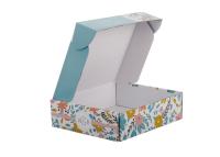 China Custom Printed Corrugated Cardboard Boxes with 350gsm Artboard - Eco-Friendly Flora Design, 3000pcs MOQ for sale