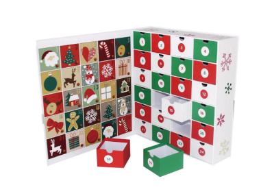 China Custom Luxury Christmas Packaging Calendar Drawer OEM Service - 600g-1600g Cardboard, 1000pcs MOQ, 20-25 Day Production for sale