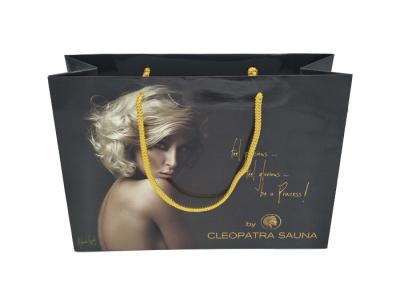 China Custom print wholesale glossy laminated wide bottom gift paper bags for clothing for sale