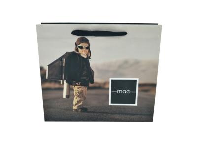 China Recycled Personalized Kraft Paper Shopping Bags With Cotton Ribbon Handle for sale