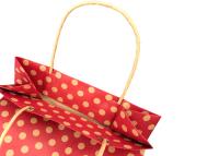 China Red Thick Luxury Christmas Gift Bags with Spot Printing - Custom Sizes 80-300gsm Paper, 3,000 MOQ for sale