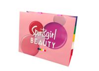 China Pink Fancy Present Paper Bag / Natural Paper Gift Bags Customized Logo for sale