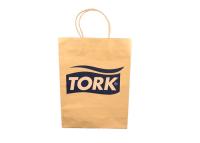 China Custom Logo Eco-Friendly Kraft Paper Gift Bags with Handles - 80g-350g Material Options & 15-25 Day Production for sale