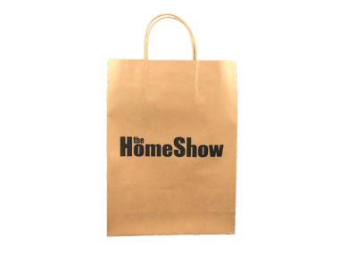China Natural Brown Biodegradable Kraft Food Bags 80g-350g with Custom Printing and Twist Handle for Take Away Packaging for sale