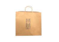 China Kraft Custom Printed Paper Shopping Bags with Silver Foil Stamping 80g-350g Material Range OEM Service for sale