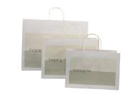 China Natural White Kraft Paper Gift Bags 80g-350g Custom Packaging with Multiple Handle Options and Surface Finishes for sale