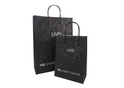 China Custom Biodegradable Paper Packaging Bags 80g-350g with Twist Handles for Food & Retail Applications for sale