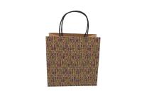 China Recycled Brown Eco Paper Shopping Bags 80g-350g With Black Handles Digital Printing Custom Sizes for sale