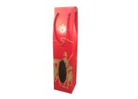 China Custom Corrugated Wine Gift Box with Red Handles - 800-1200g Board, 3000pcs MOQ, OEM Logo Printing for sale