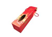 China Custom Corrugated Wine Gift Box with Red Handles - 800-1200g Board, 3000pcs MOQ, OEM Logo Printing for sale