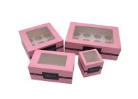 China Custom Bakery Flip Top Box Packaging with Clear Window - 300-400gsm Paper, 3000pcs MOQ for sale