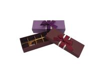 China Custom Cardboard Chocolate Boxes with Dividers & Ribbon - 800-1200g Cardboard, 1000pcs MOQ for sale