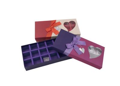 China Luxury Rectangular Chocolate Presentation Boxes with Ribbon & Window - Custom Sizes 800-1200g Materials - 300,000pcs Monthly Capacity for sale