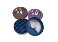 China Custom Round Chocolate Presentation Box with Clear Window & Dividers - 800g-1200g Cardboard, 5kg Load Capacity for sale