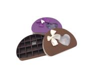 China Custom Purple Half Round Chocolate Box with Ribbon Bows and Clear Window - 800g-1200g Board, 1000pcs MOQ for sale