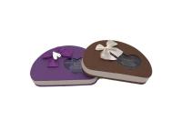 China Custom Purple Half Round Chocolate Box with Ribbon Bows and Clear Window - 800g-1200g Board, 1000pcs MOQ for sale