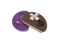China Custom Purple Half Round Chocolate Box with Ribbon Bows and Clear Window - 800g-1200g Board, 1000pcs MOQ for sale